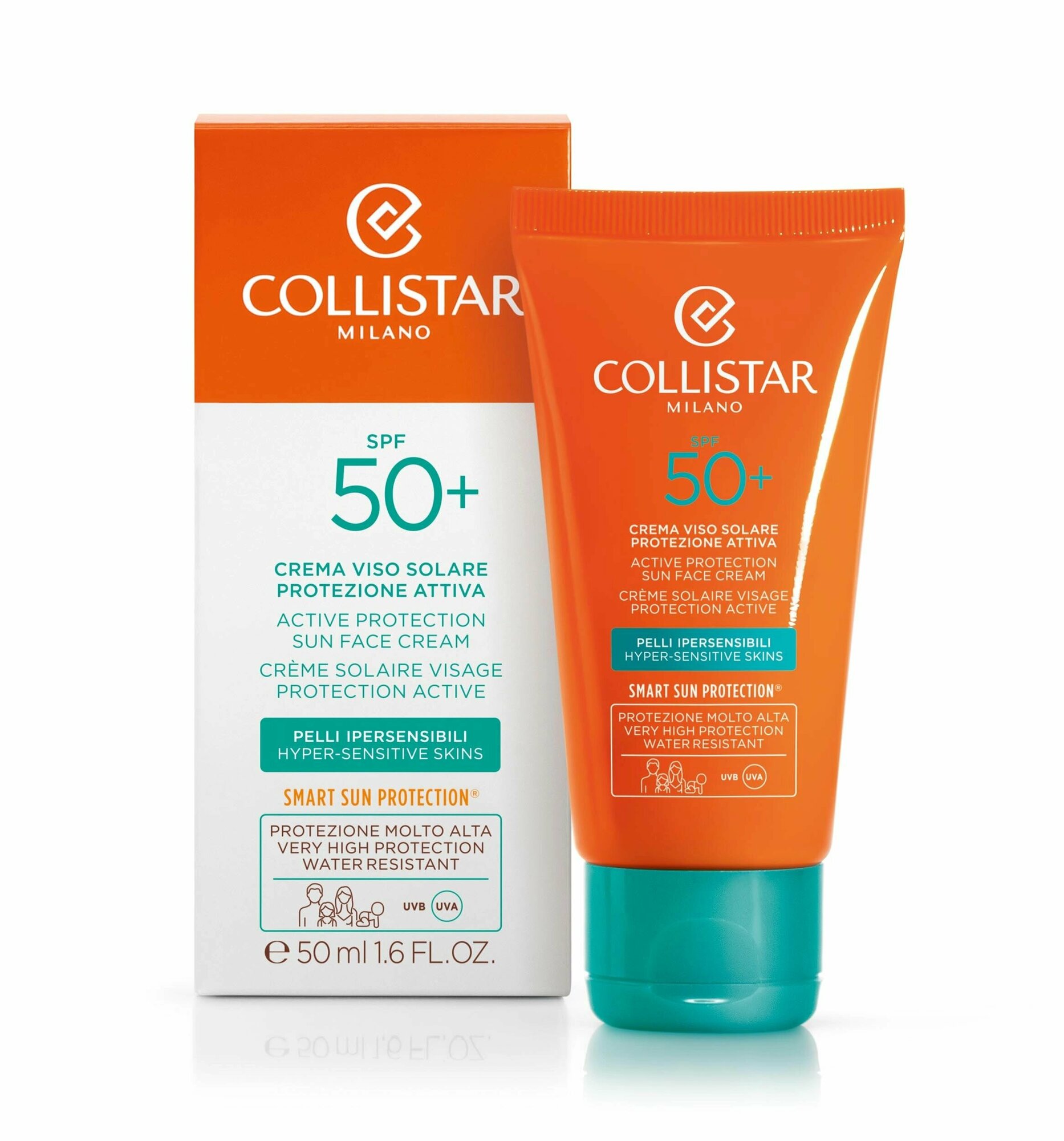 Collistar - Active Protection Sun Face Cream SPF 50+ Солнцезащитный крем для лица для гиперчувствительная кожа 50 мл
