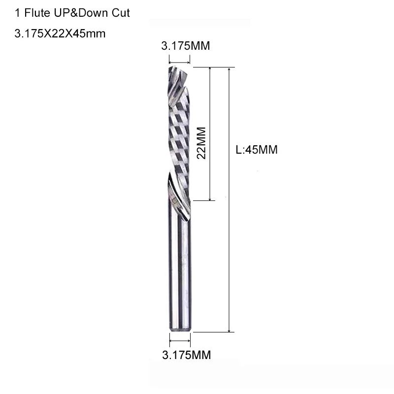 Концевая фреза 3.175x22x45 мм, 1 фреза, Up&Down Cut