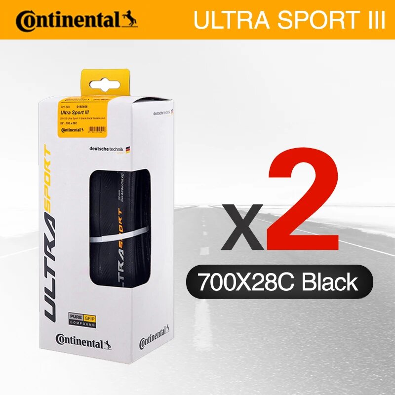 Continental Ultra Sport III 700x28C Black 2шт