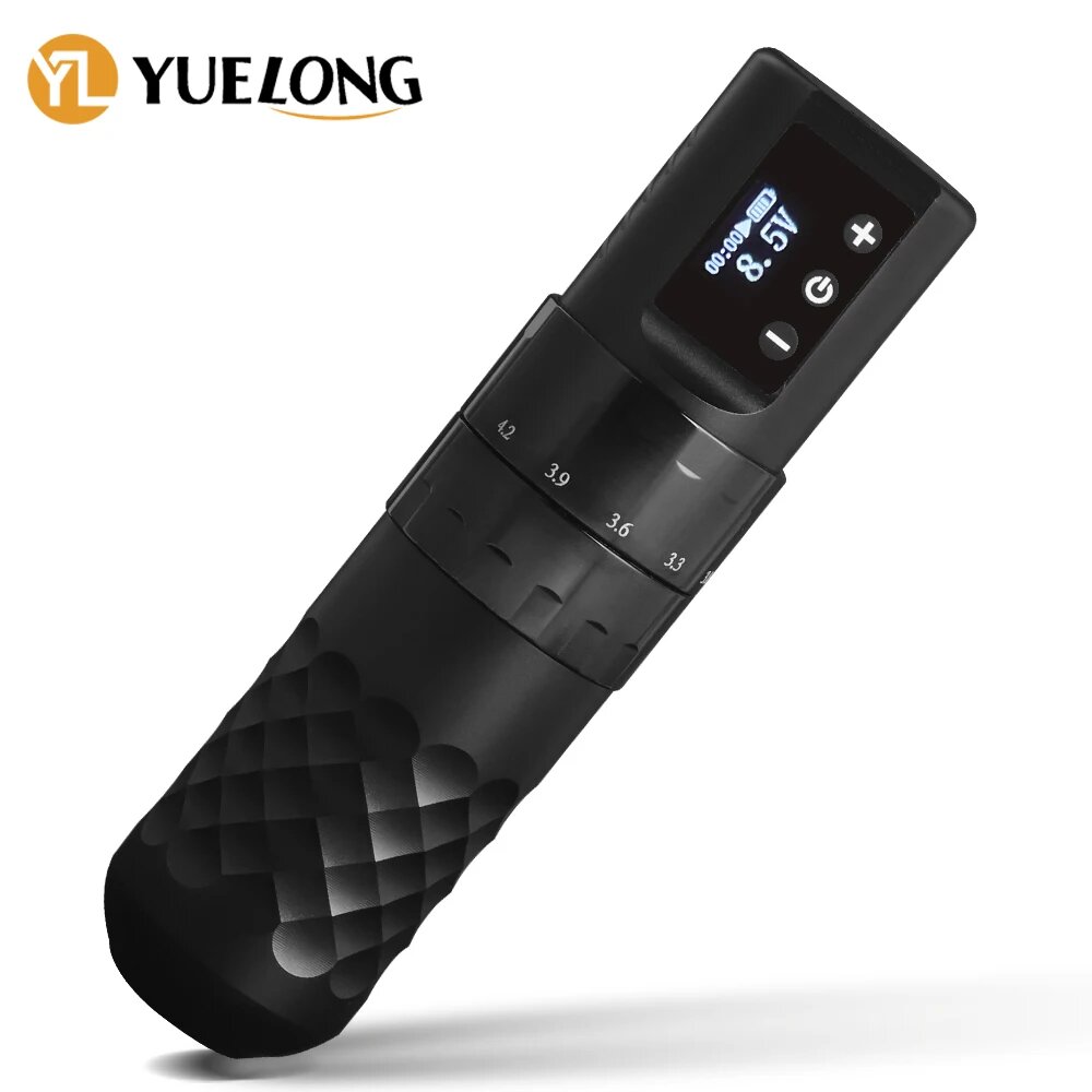 Беспроводная тату-машинка YUELONG black, 1 battery
