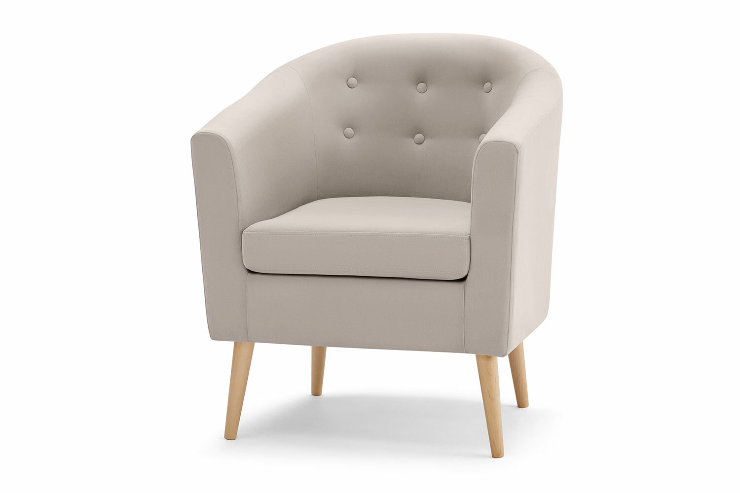 Кресло с подлокотниками SCANDICA Джон, 73х85х75 см, обивка велюр, цвет бежевый