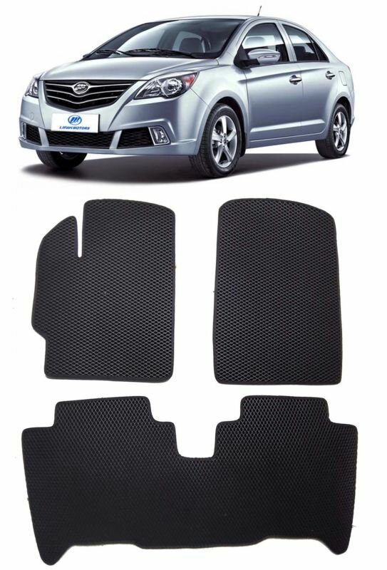 Ева коврики Lifan Celliy (530) 2014 - 2018/ Ева ЭВА сота/ цвет Серый c черной окантовкой / EVA Smart / коврики в салон автомобиля Лифан