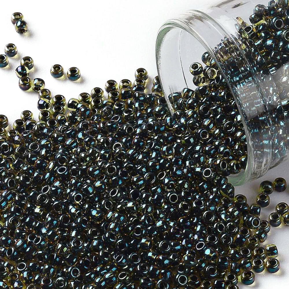 Бисер TOHO круглый, размер 11/0, цвет #244 (Окрашенный изнутри, топаз/полуночный синий), 10 грамм