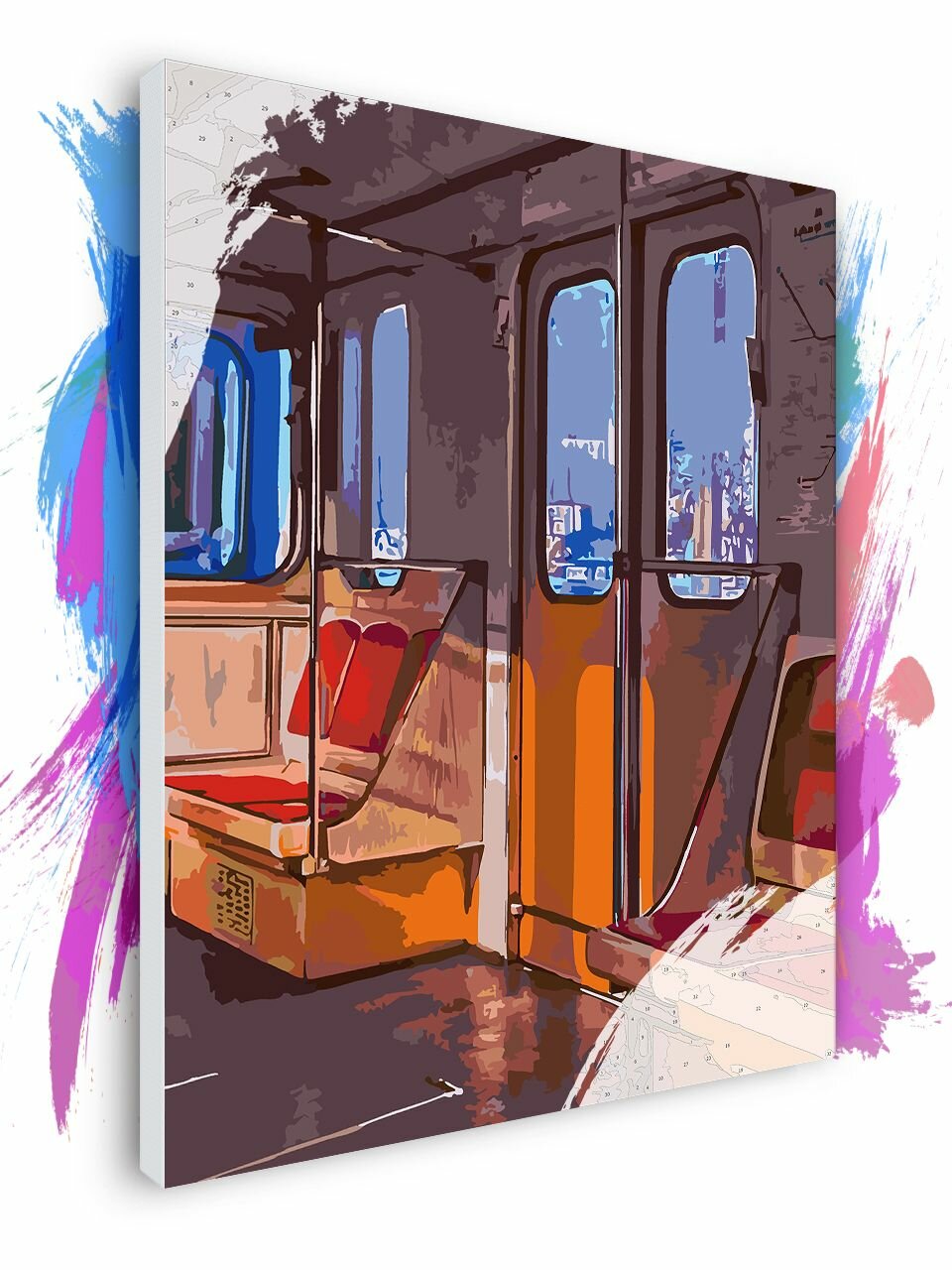 Картина по номерам на холсте Закат в метро, 70 х 90 см