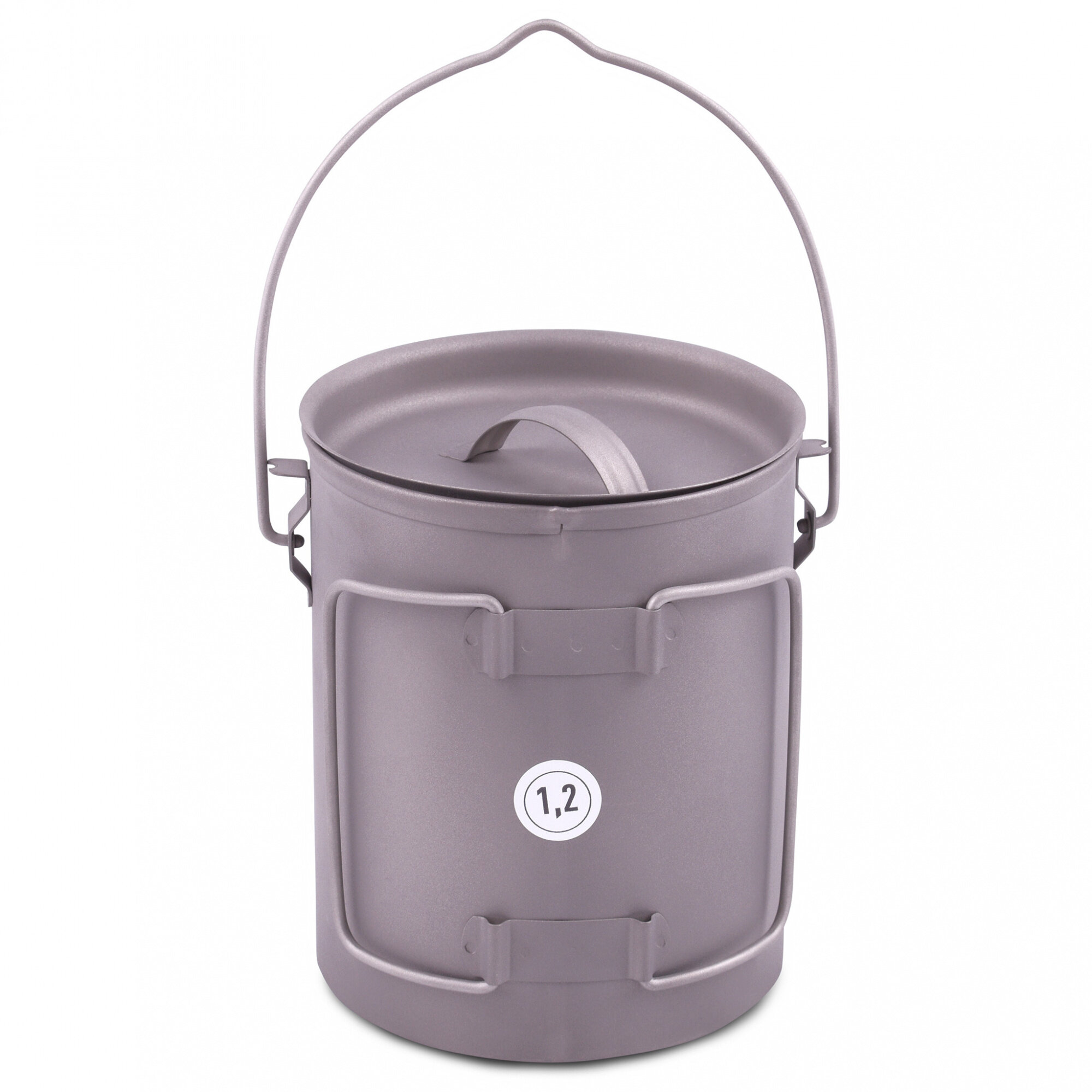 Котелок-чайник-кружка круглая (титан) 1,2л (Роза ветров)