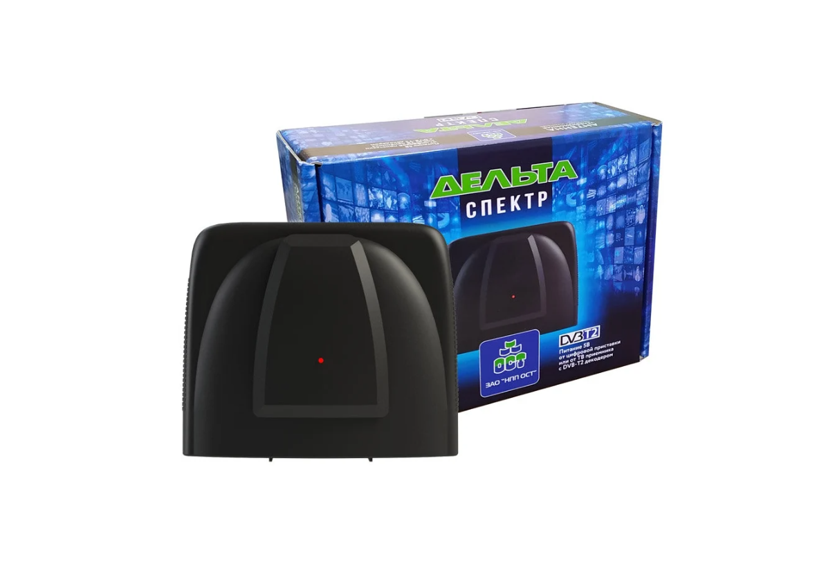 Комнатная антенна для приема цифрового телевидения DVB-T2 Дельта спектр, с усилителем 5В