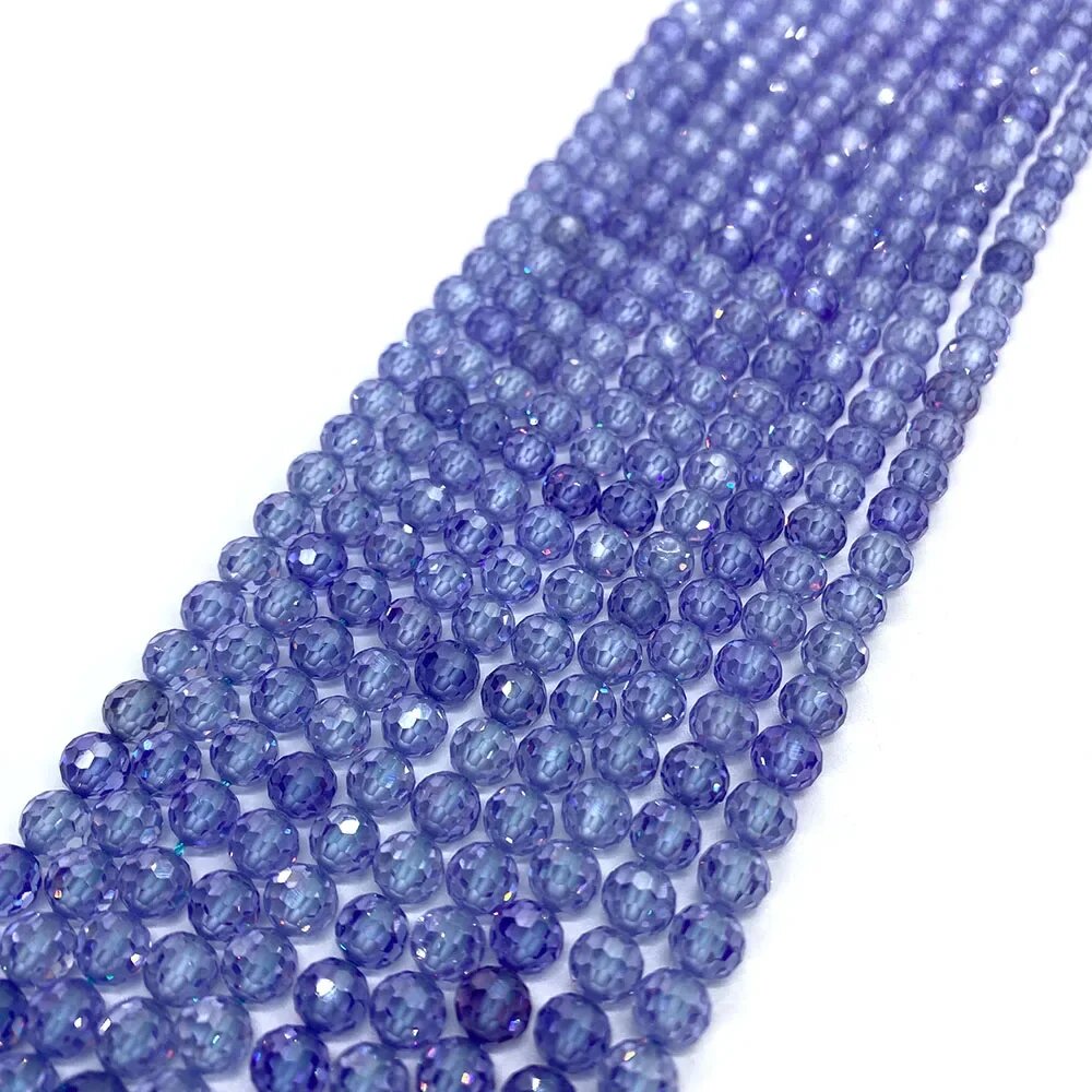 Граненая циркониевая бусина 2-6мм Фиолетовый, 2mm-About190pcs, E