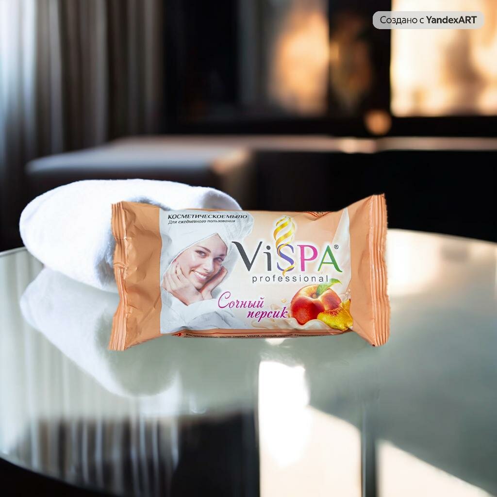 Твердое косметическое мыло "Сочный персик" от бренда "VISPA" весом 170 грамм