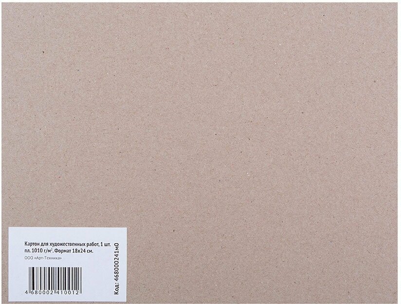 Картон для художественных работ, размер 180х240 мм, плотность 1010 г/м2, 5шт.