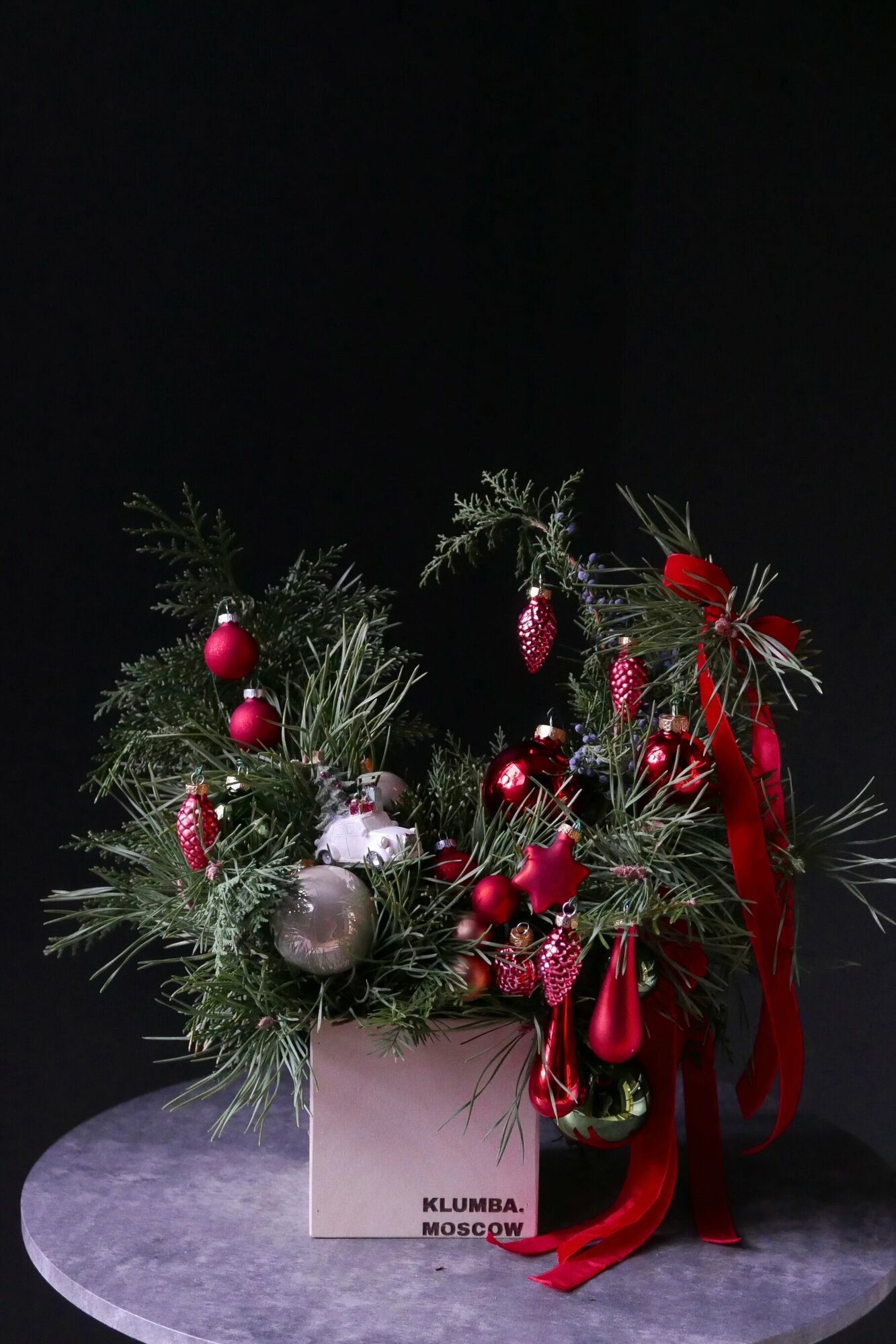 Композиция KLUMBA.MOSCOW "Ретро", деревянный ящичек, размер 35x35x35 см