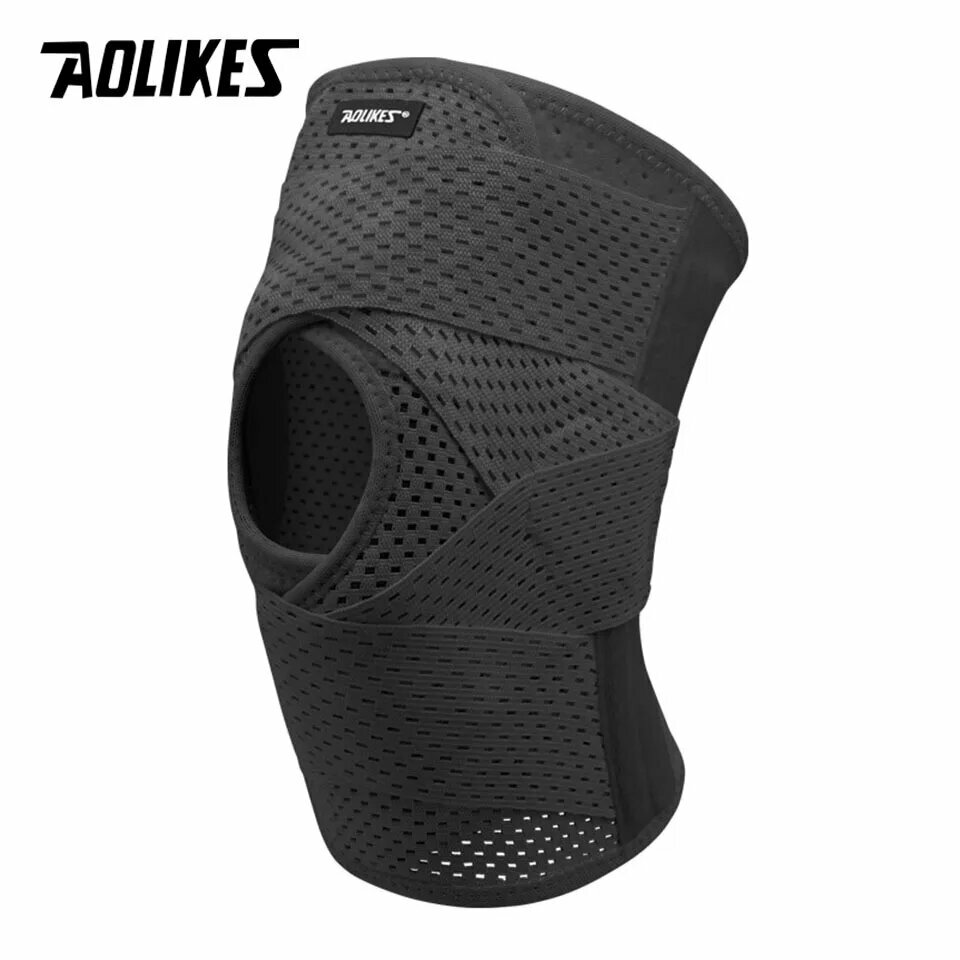 Черный компрессионный бандаж для колена AOLIKES