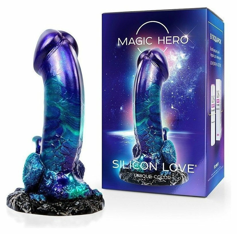 Оригинальный фаллоимитатор с широким фигурным основанием 19 см Bior toys