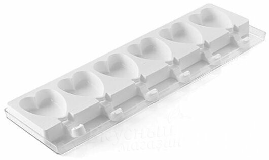 Силиконовая форма Steccoflex Сердце мини 12 шт.+ 2 подноса Mini Heart-IC Silikomart (Набор из 1 шт.)