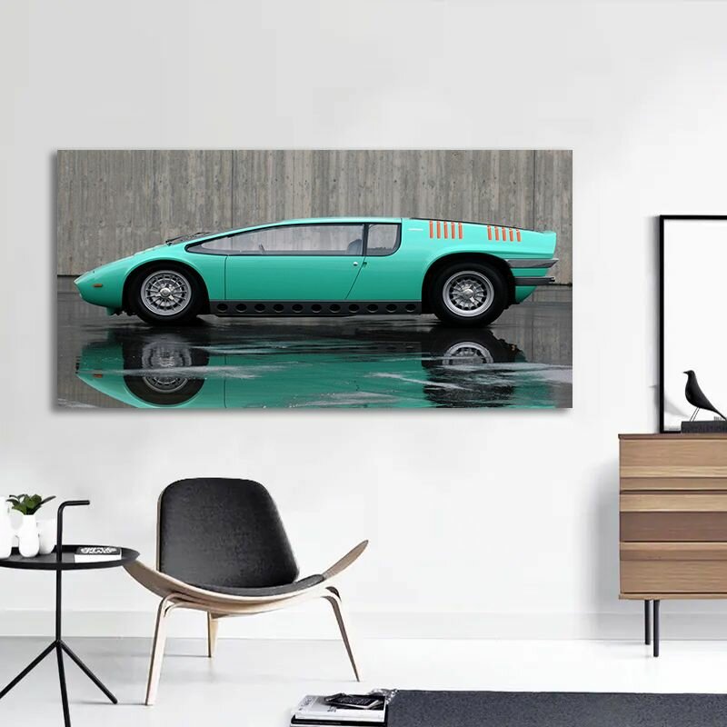 Картина "Ламборгини", 40x80 см, на подрамнике, холст, печать, дерево