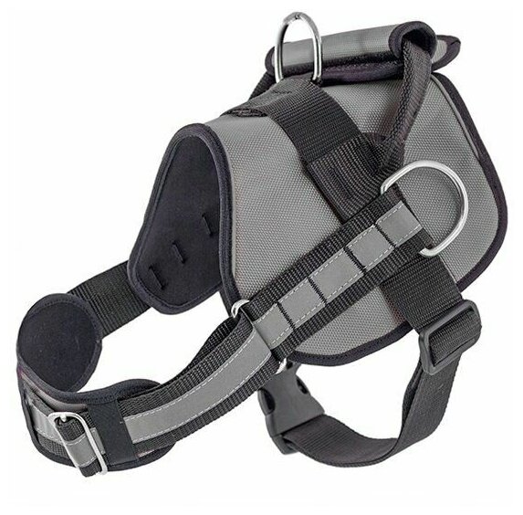 Дарэлл ZooM Шлейка для служебных собак "Kombo"об. шеи 50-67см/груди 80-100см Цвет: Серый