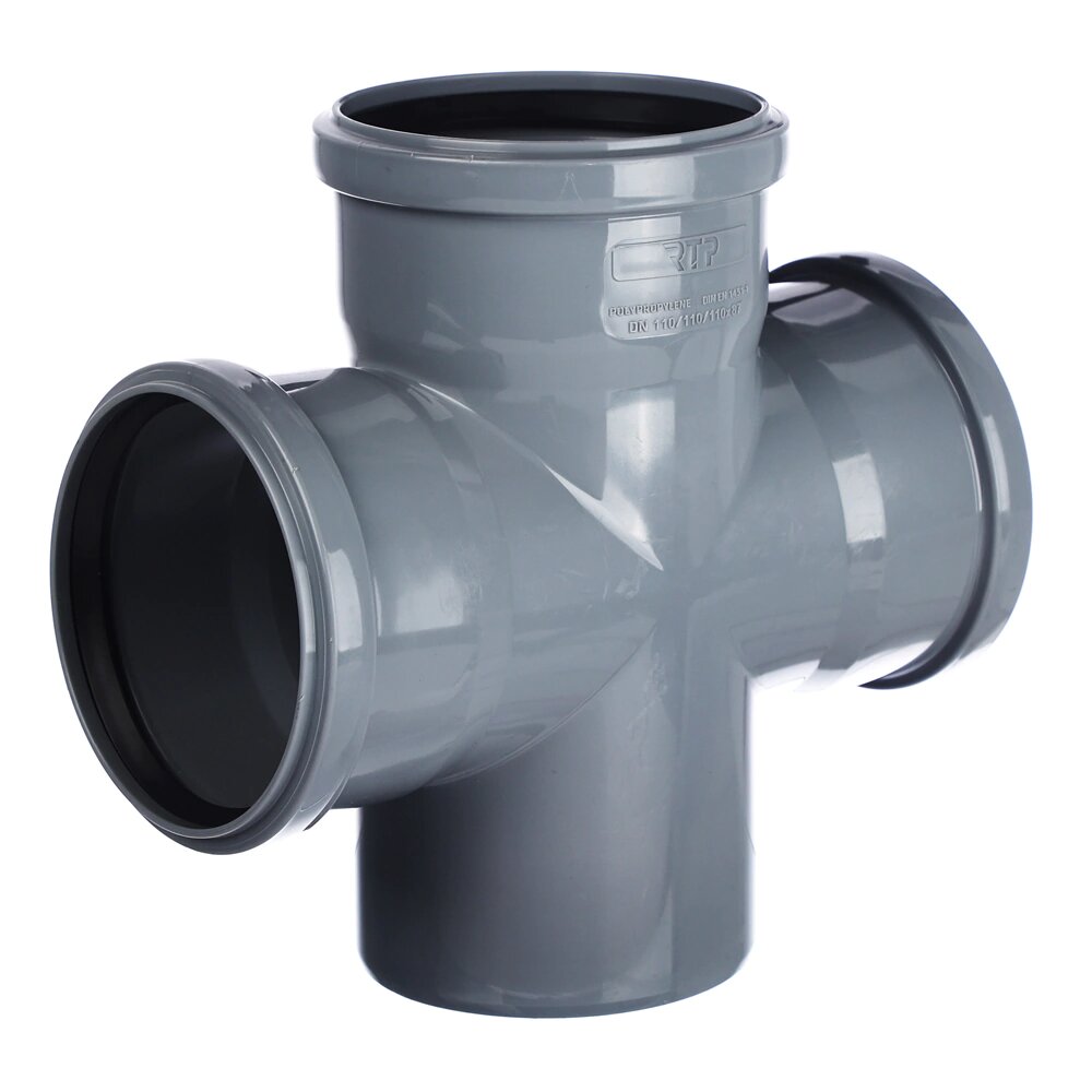Крестовина канализационная РТП d110x110x110 мм угол 90 гр. одноплоскостная