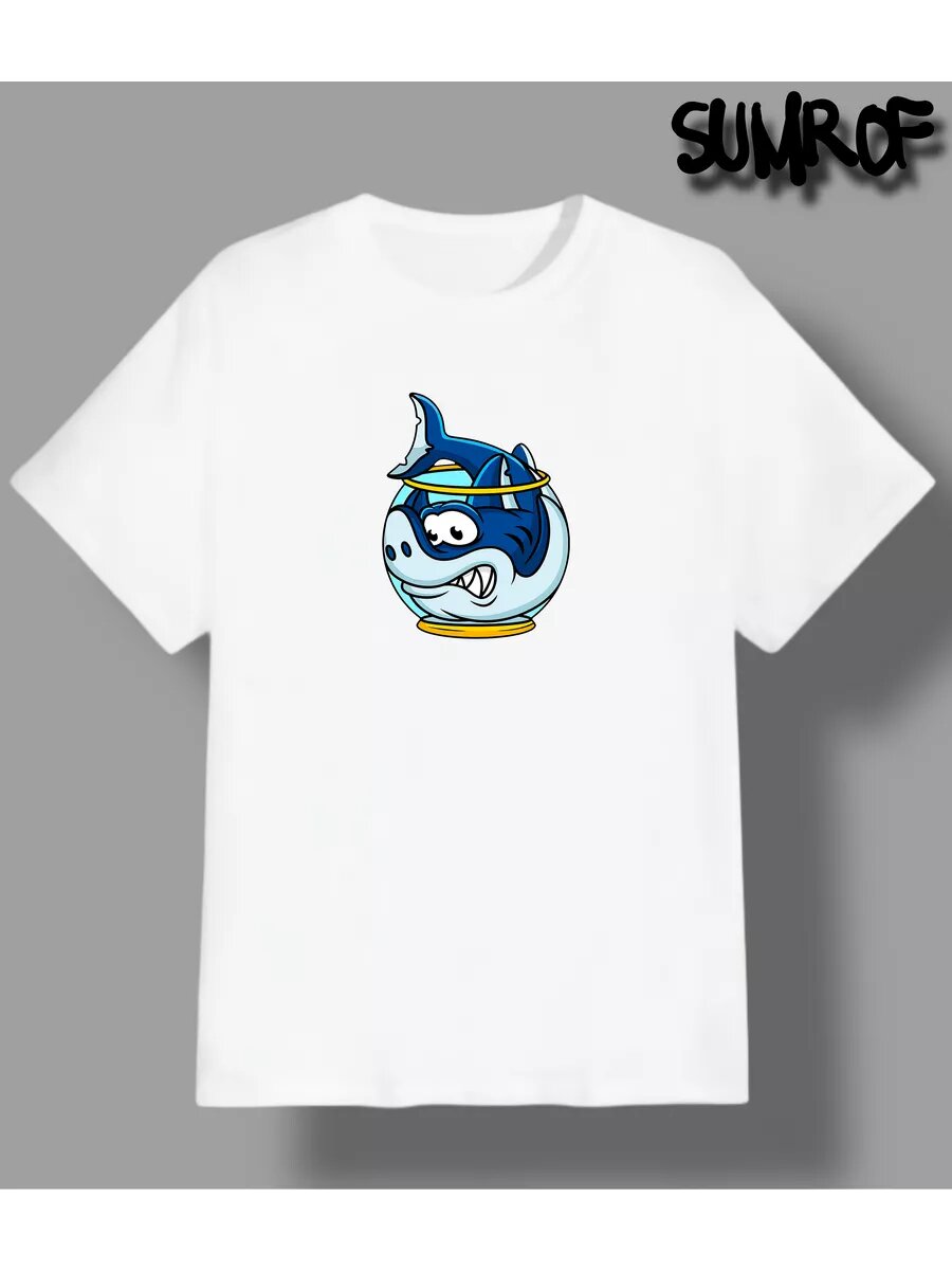 Футболка акула в аквариуме