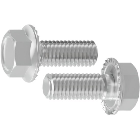 Болт шестигранный Море-метизов DIN 6921 с фланцем зазубринами А2 М10x100 ,5шт BOLT6921А2М101005М