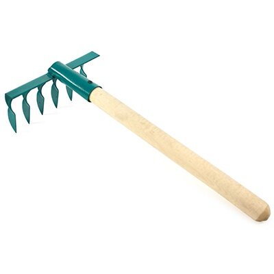 Грабли витые Сибртех 6 зубьев, 18х8,5 см, металл, окрашенные, с черенком 32-35 см (61758)