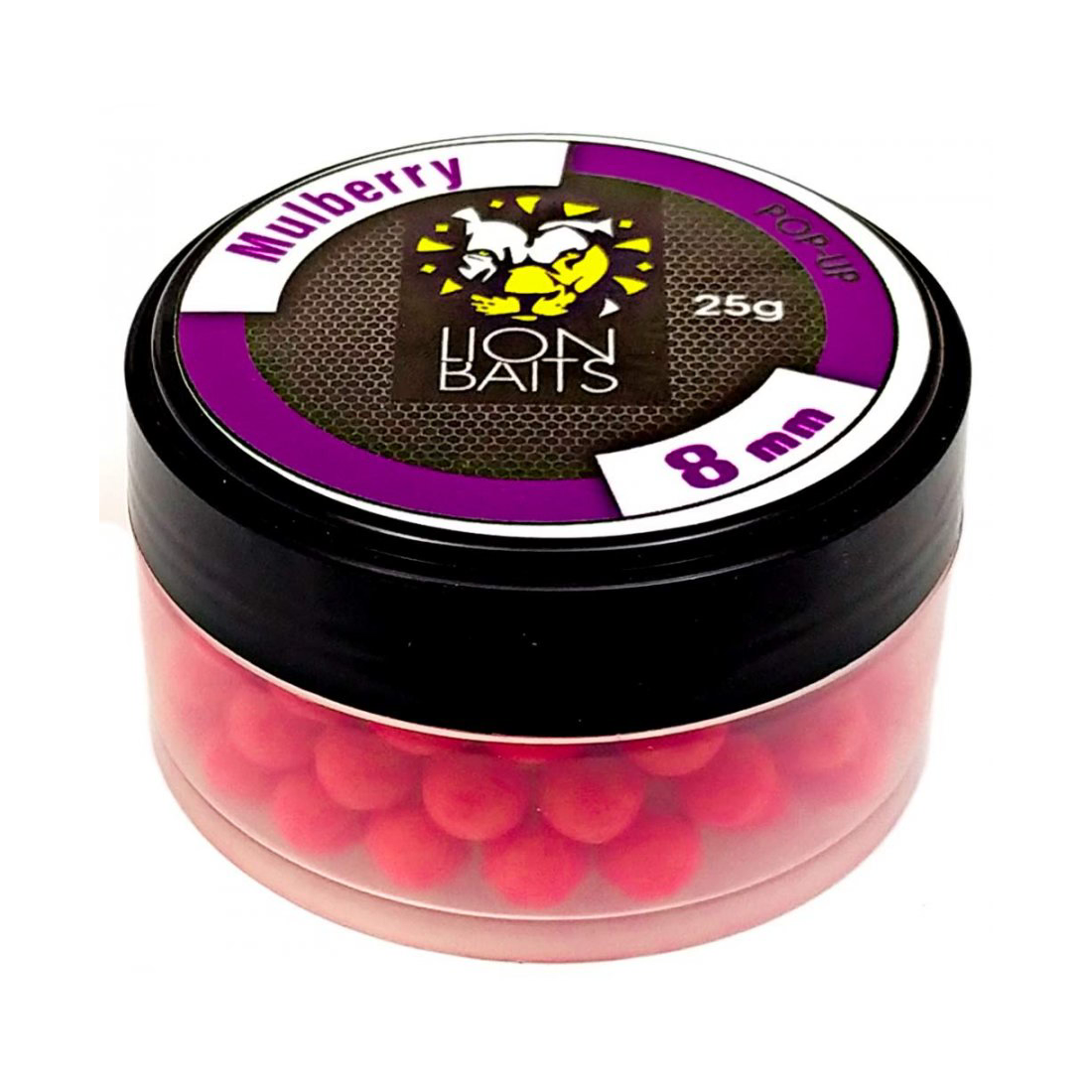 Бойлы плавающие Lion Baits POP-UP 8мм 25гр MULBERRY (банка: пластик)