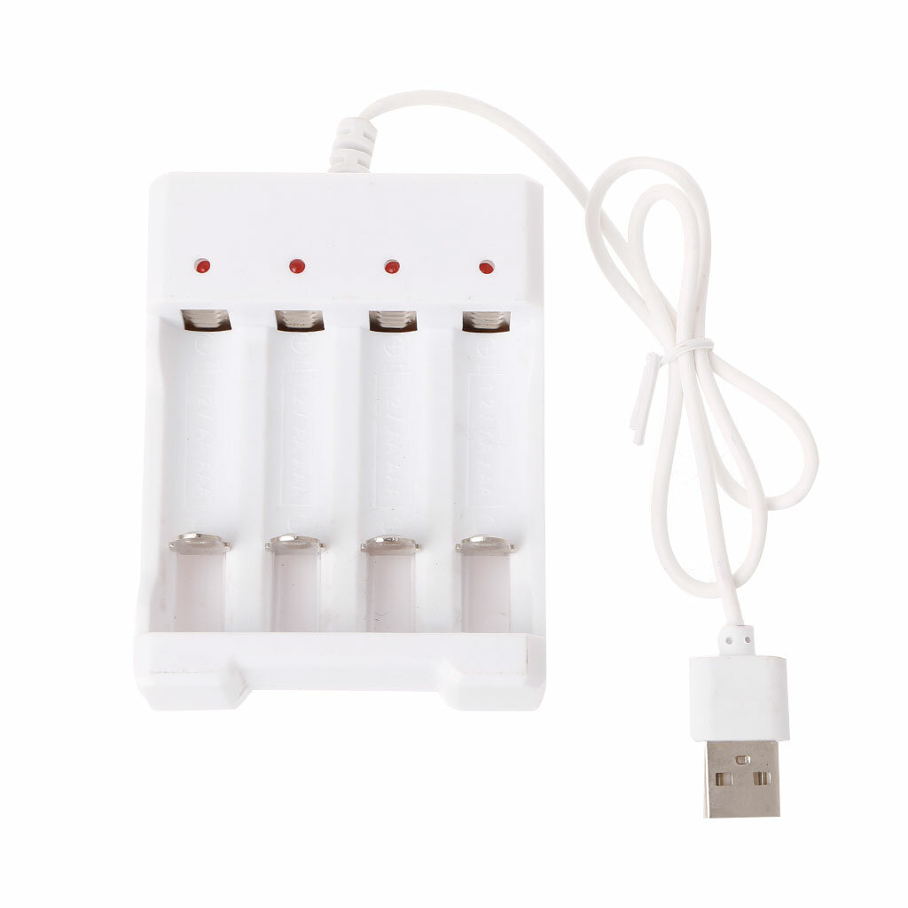 USB 4 Слота Для Быстрой Зарядки Аккумуляторных батарей AAA и AA Rechargeable
