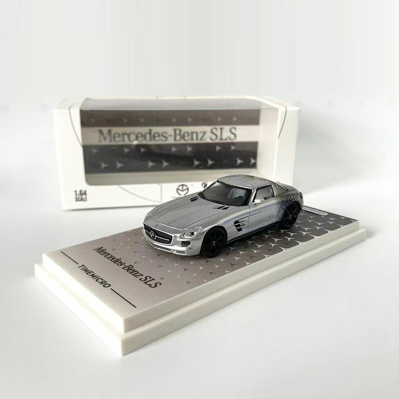 Машинка Time Micro 1:64 Benz SLS Star paint silver Die-cast Alloy Car Model Collection Toy Gift