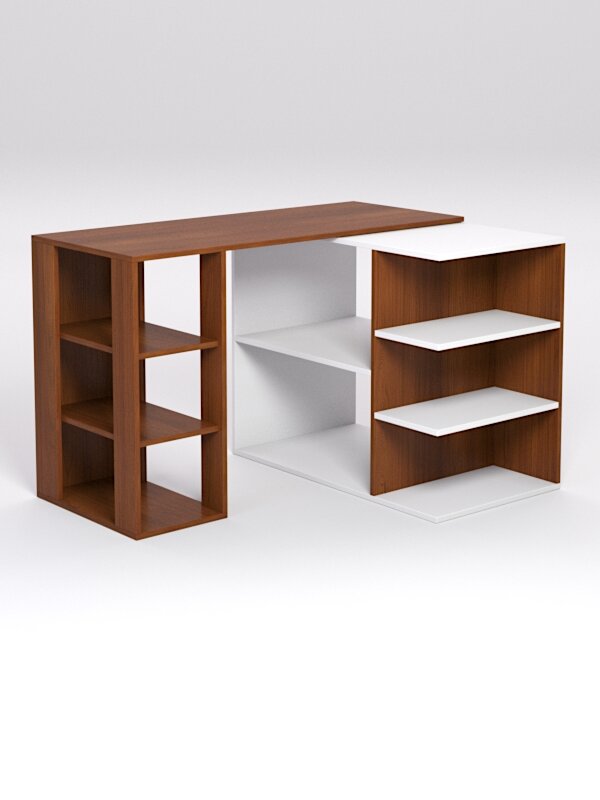 Поворотный компьютерный стол Триумф 3, Орех и Белый. Производитель товара - компания Westcom.