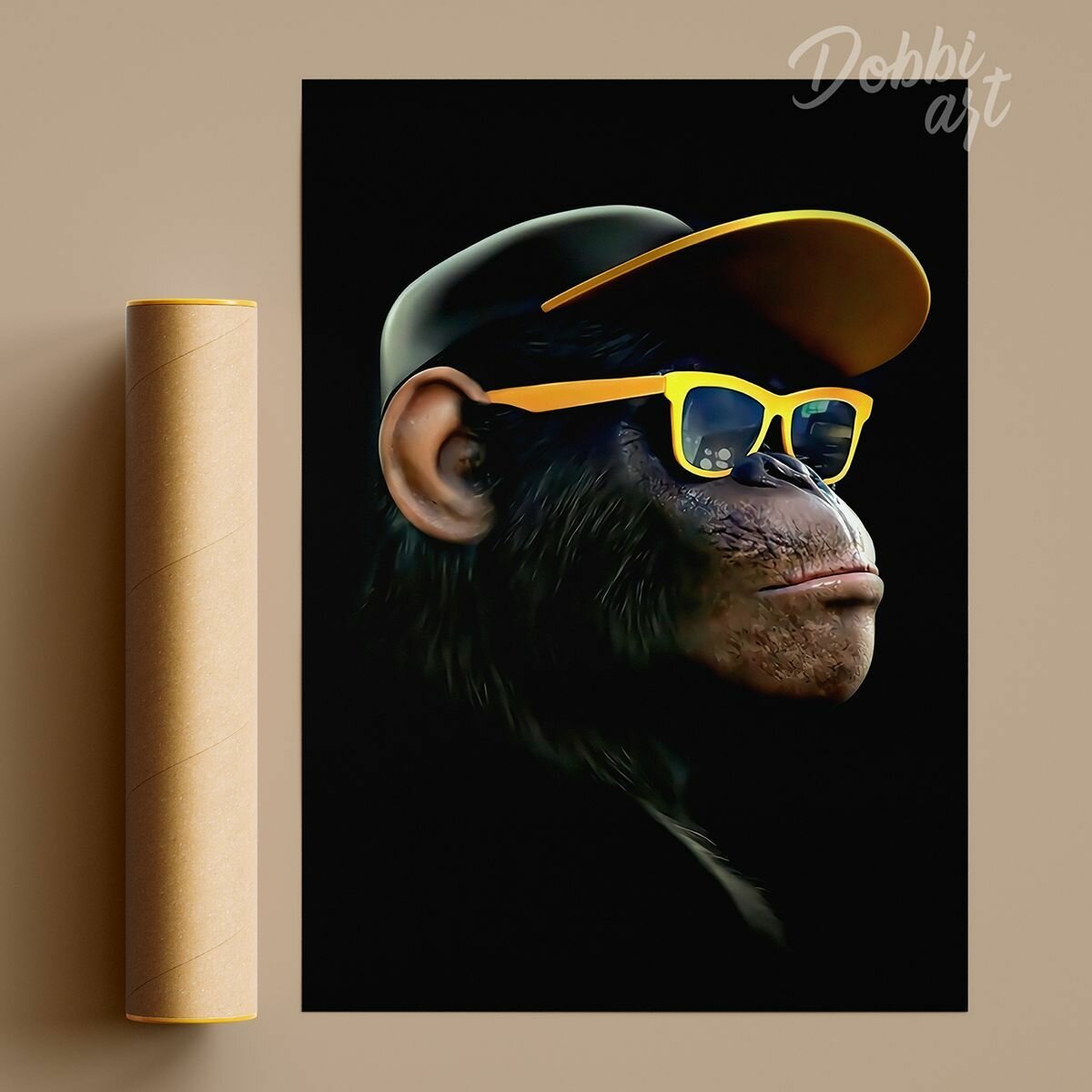 Постер Обезьяны 50х70 см без рамы/ Бэнкси, граффити, DJ Monkeys/ Плакат для интерьера, в подарок