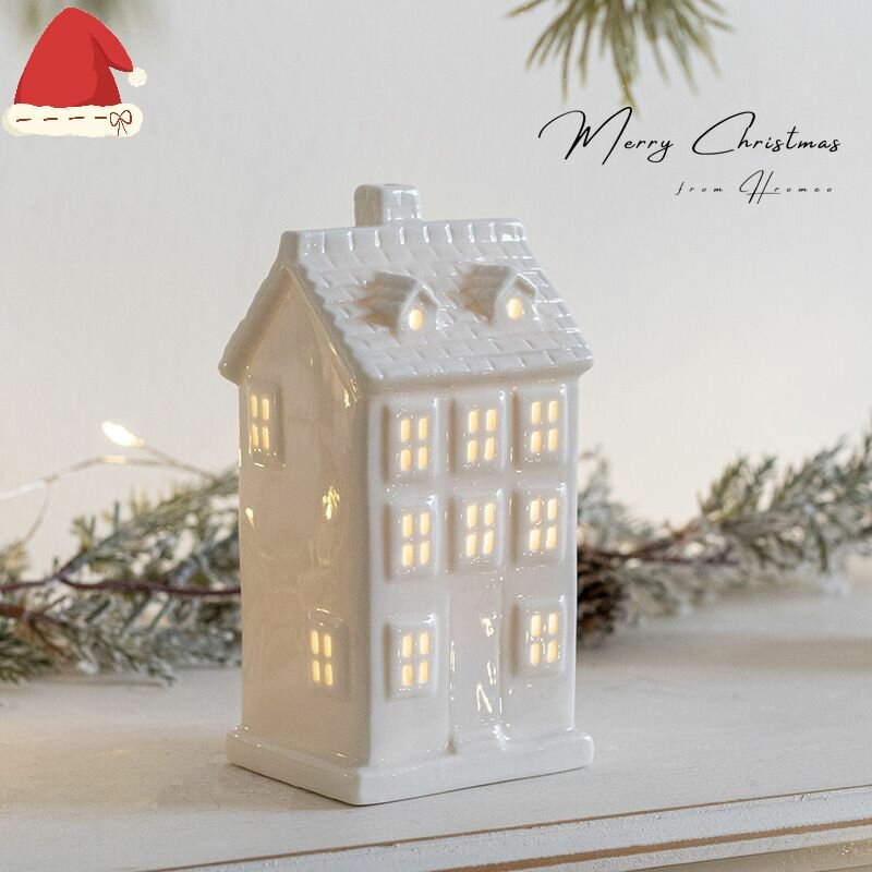 Домик с подсветкой декоративный, фарфоровый из коллекции New Year статуэтка новогодняя