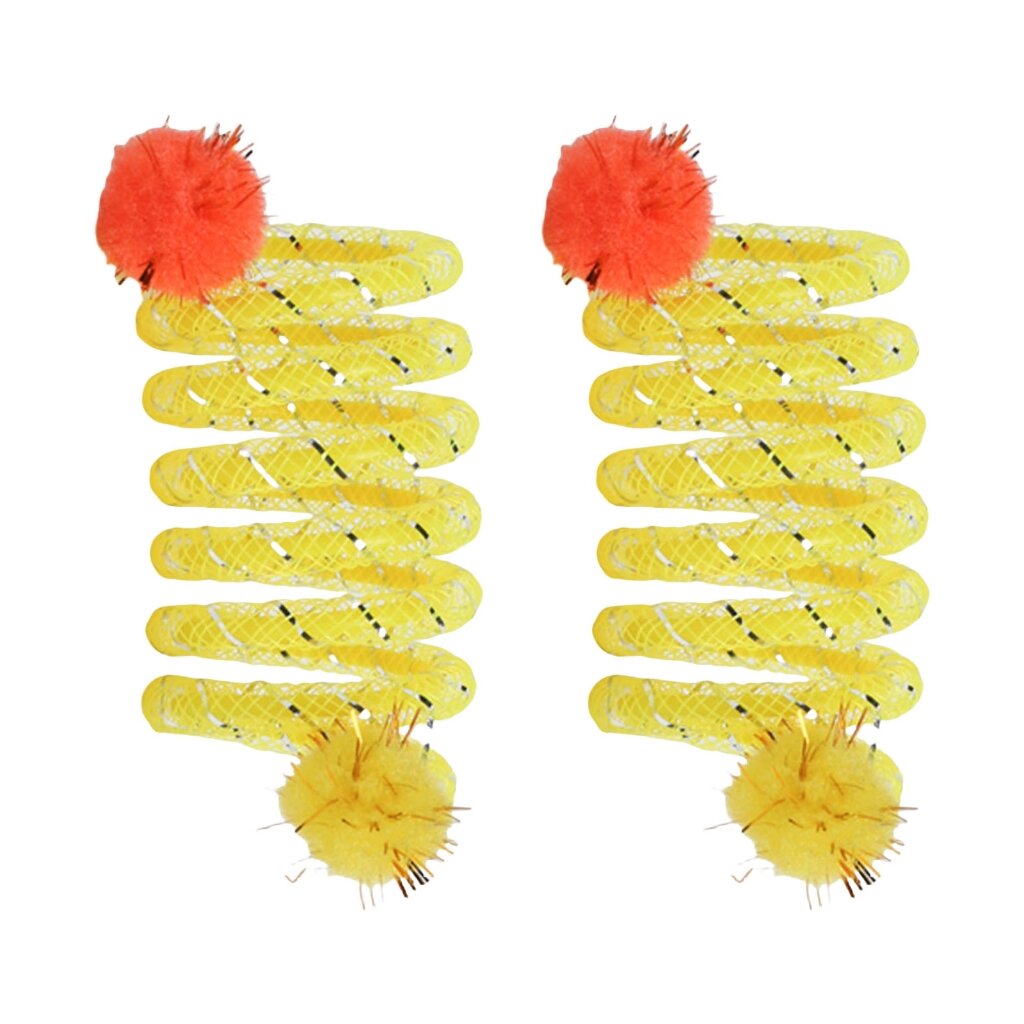 2 шт. нетоксичной красочной игрушки на спиральных пружинах для кошек, улучшающей взаимодействие с игрушкой-игрой