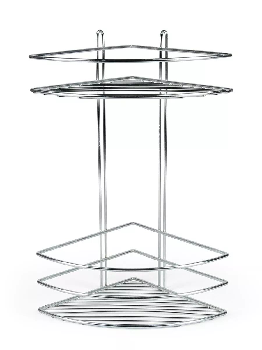 Полка для ванной ROSENBERG RUS-385322, угловая, 2-ярусная, оцинкованная сталь