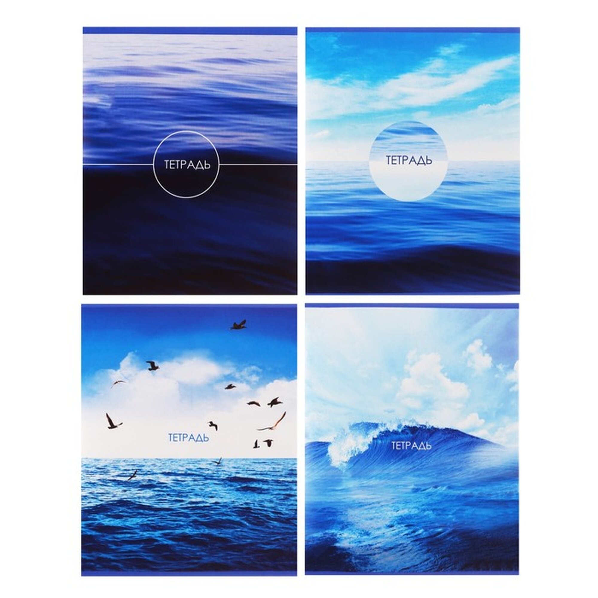 Тетрадь Calligrata "Морской пейзаж", А5, 96 л, скрепки, мелованный картон