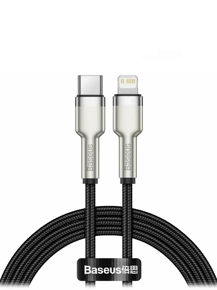 Baseus Кабель Type-C - Lightning Baseus Cafule Metal 20W 1м CATLJK-A01 чёрный