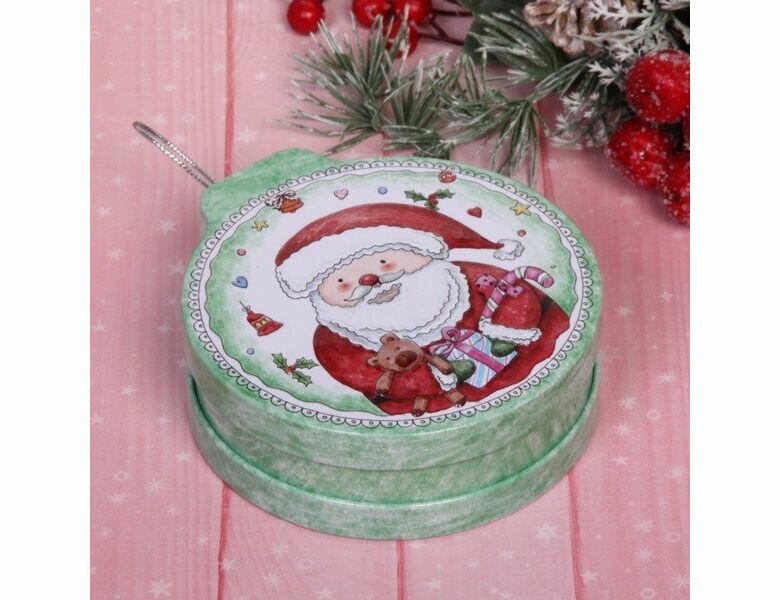 Новогодняя жестяная банка для подарка ДЕД мороз - миляга, двусторонняя, 11х12х4 см, 200 мл, Serpantin 894-310
