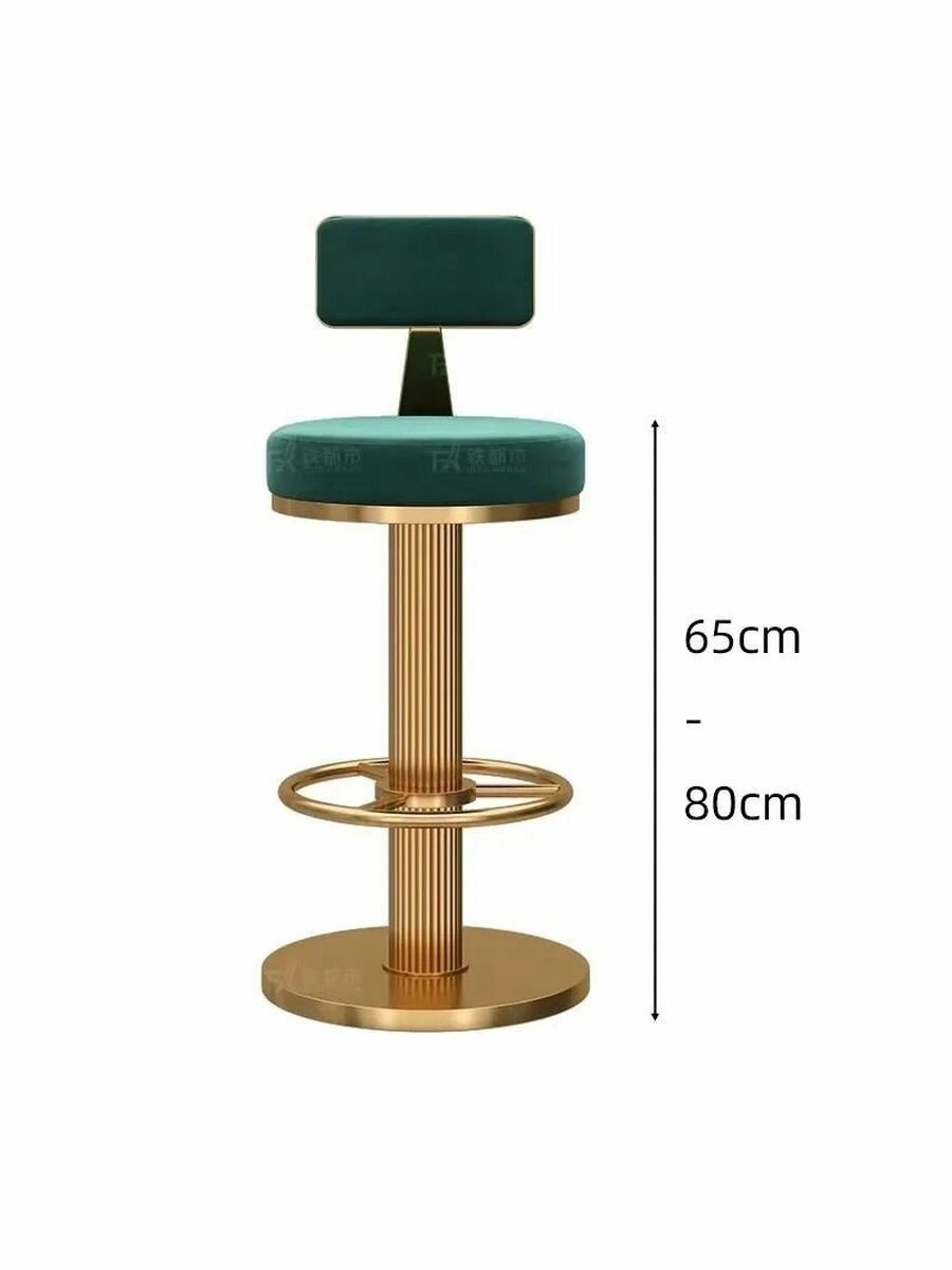 Барный стул с вращением 360° — мягкое сиденье, прочная металлическая рама, стиль Simple Europe для кухни и бара