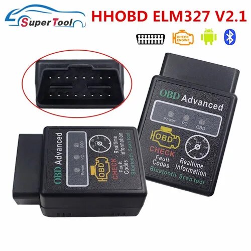 Автоматический диагностический инструмент HHOBD ELM327 Bluetooth V2.1 HH OBD ELM 327 Bluetooth 2,1 автомобильный диагностический сканер OBD2 автомобиля ELM327 адаптер BT HH OBD ELM327 V2.1