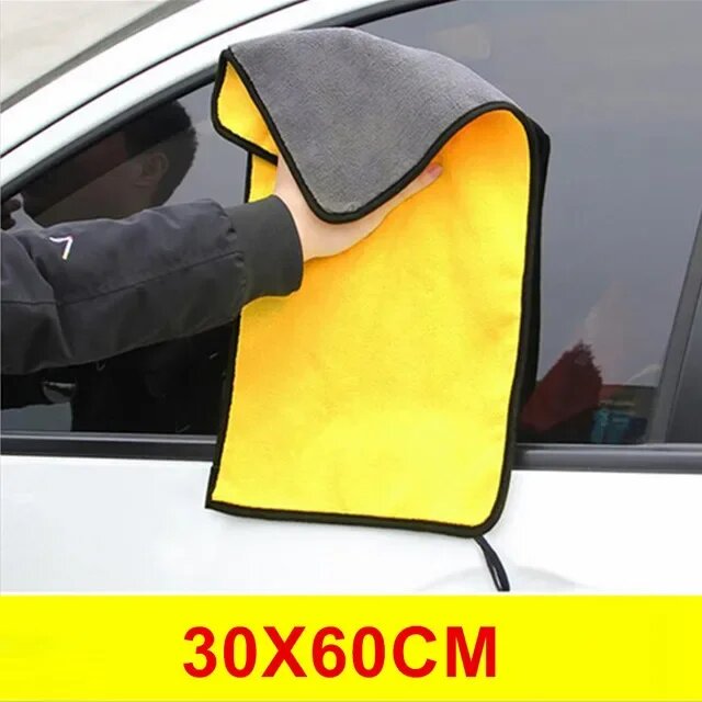 Автомобильное полотенце из микрофибры, желто-серое, 30x60см