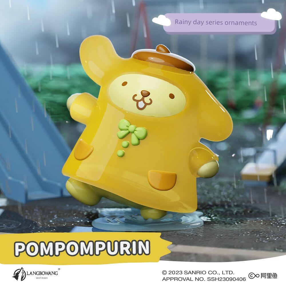 [Official Sanrio] Rainy Day Series Cute Kuromi Pompompurin Girls' Cute and Creative Room Decorations Помпомпурин