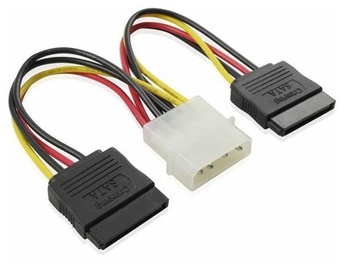 Кабель питания-разветвитель 0.15m SATA GCR, MOLEX 4pin / 2 x SATA 15pin