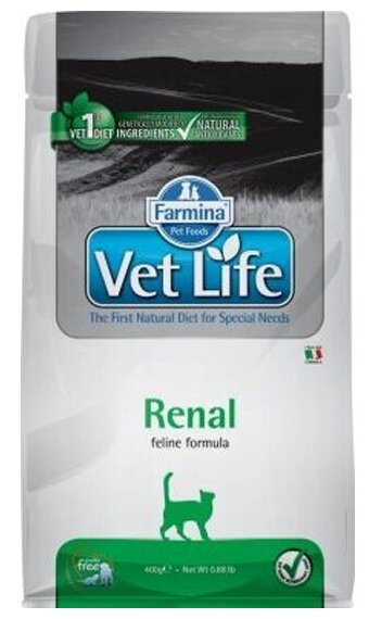 Корм сухой Farmina Vet Life Renal, для кошек, 400 г
