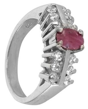 Кольцо, серебро, 925 проба, родирование, корунд