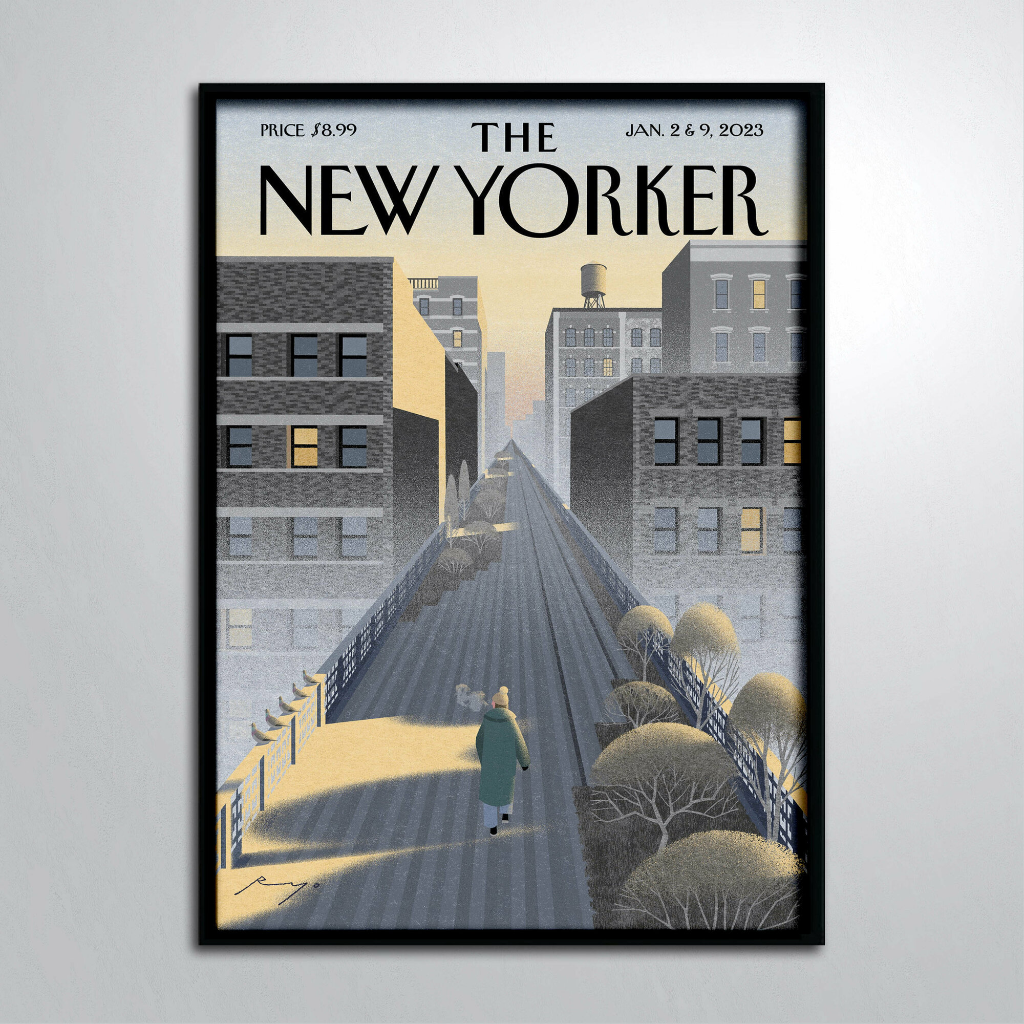 Постер в раме/Постер для интерьера/Плакат Винтажный Журнал Нью Йоркер The NEW YORKER 2 января 2023 г