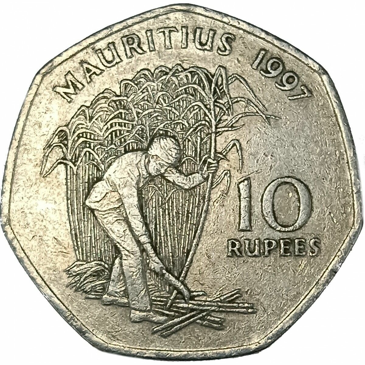 10 рупий 1997 Маврикий из оборота