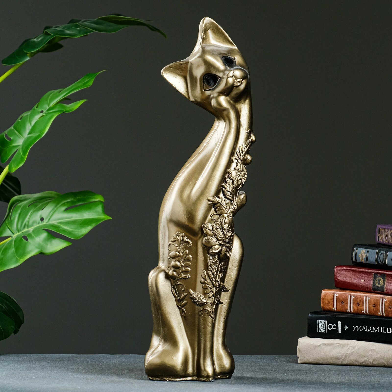 Копилка для денег «Кошка», гипс, под бронзу, 49 см
