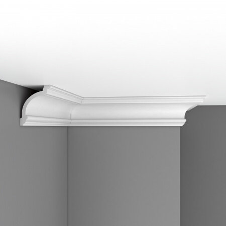 Плинтус Потолочный Гладкий Decomaster DP217A В150хШ110хД2400 мм / Декомастер.