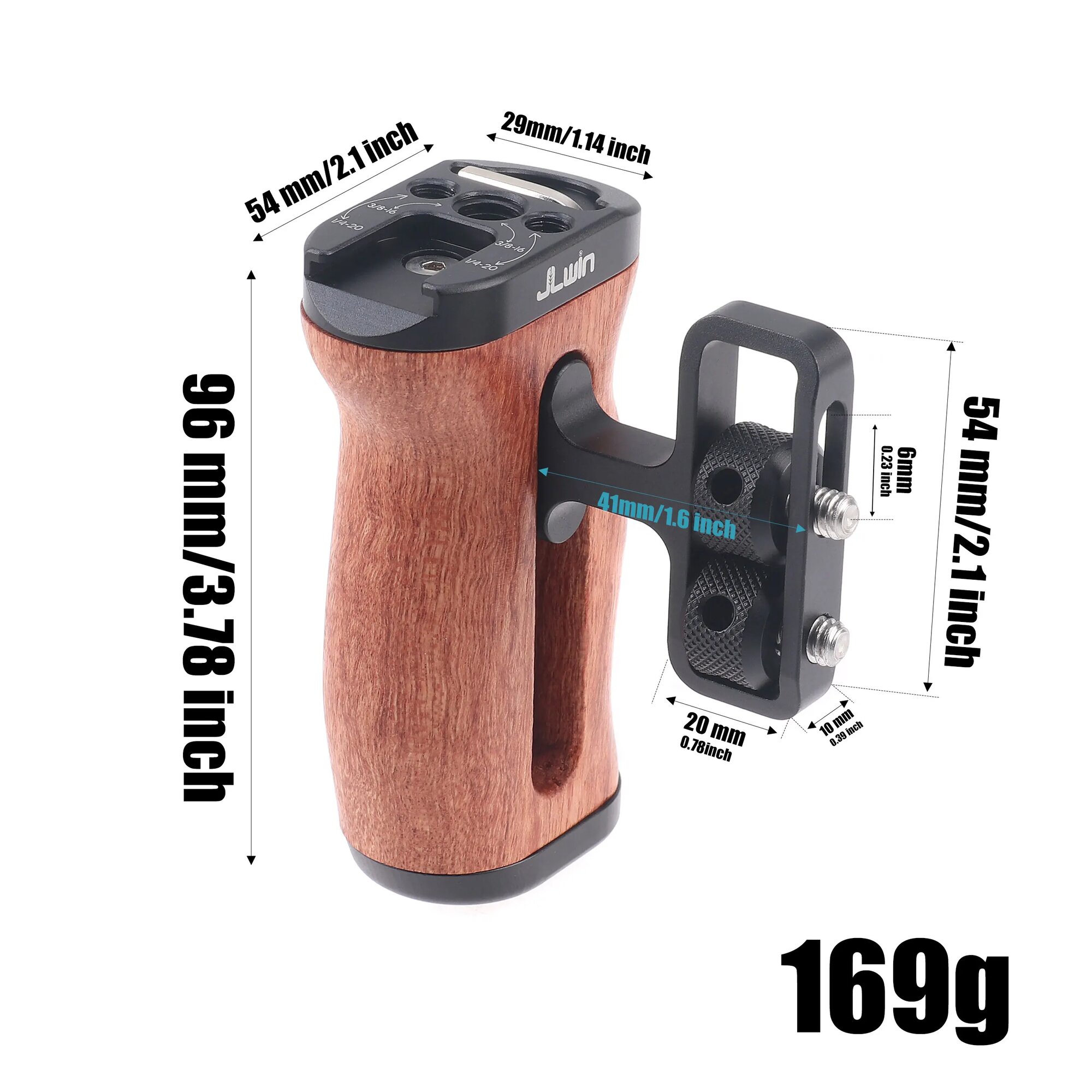 Деревянная боковая ручка для камеры, Wooden Handle