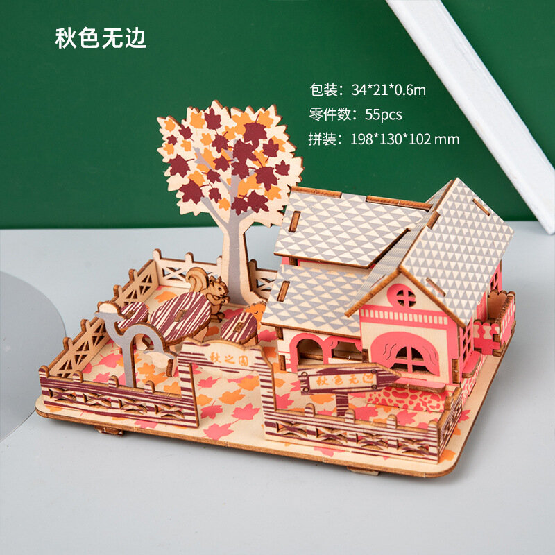 Трансграничный киоск продажа 3D трехмерных пазлов ручной работы деревянная Собранная Модель Ветряная мельница