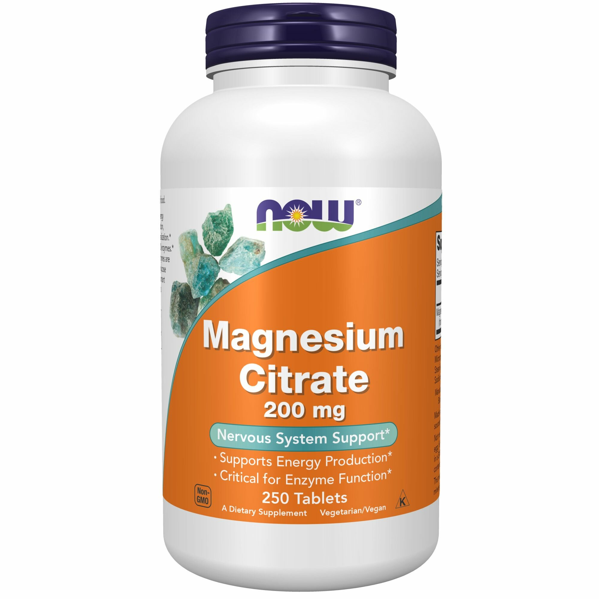 NOW Magnesium Citrate, магний цитрат, для костей, нервной и мышечной системы, 250 табл.