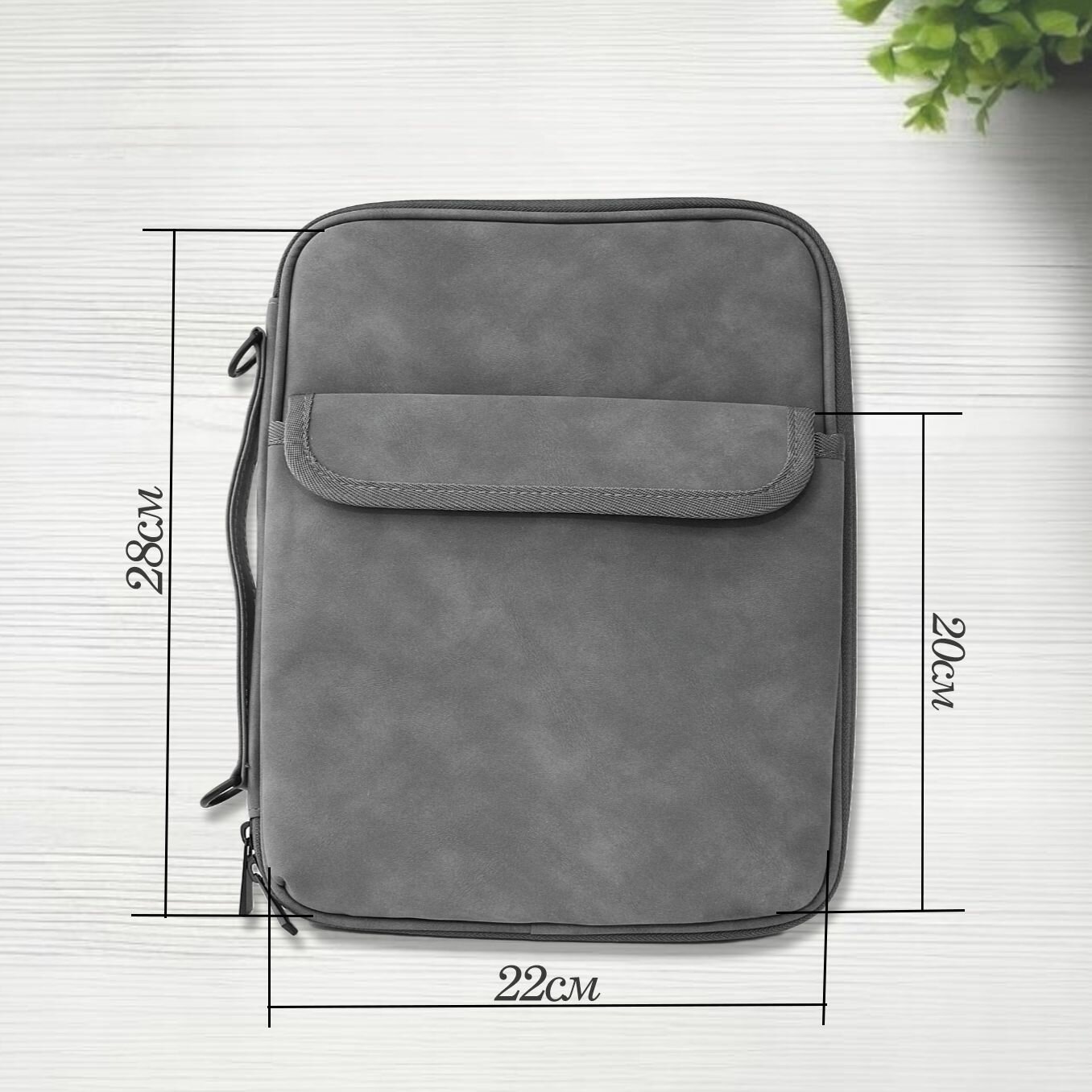 Сумка-чехол для планшета 10.8-11 дюймов, универсальная, серая, экокожа