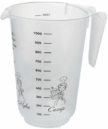 Кувшин мерный 1л с рисунком прозрач/без рисунка, арт. ТД117, ТД132, Т117